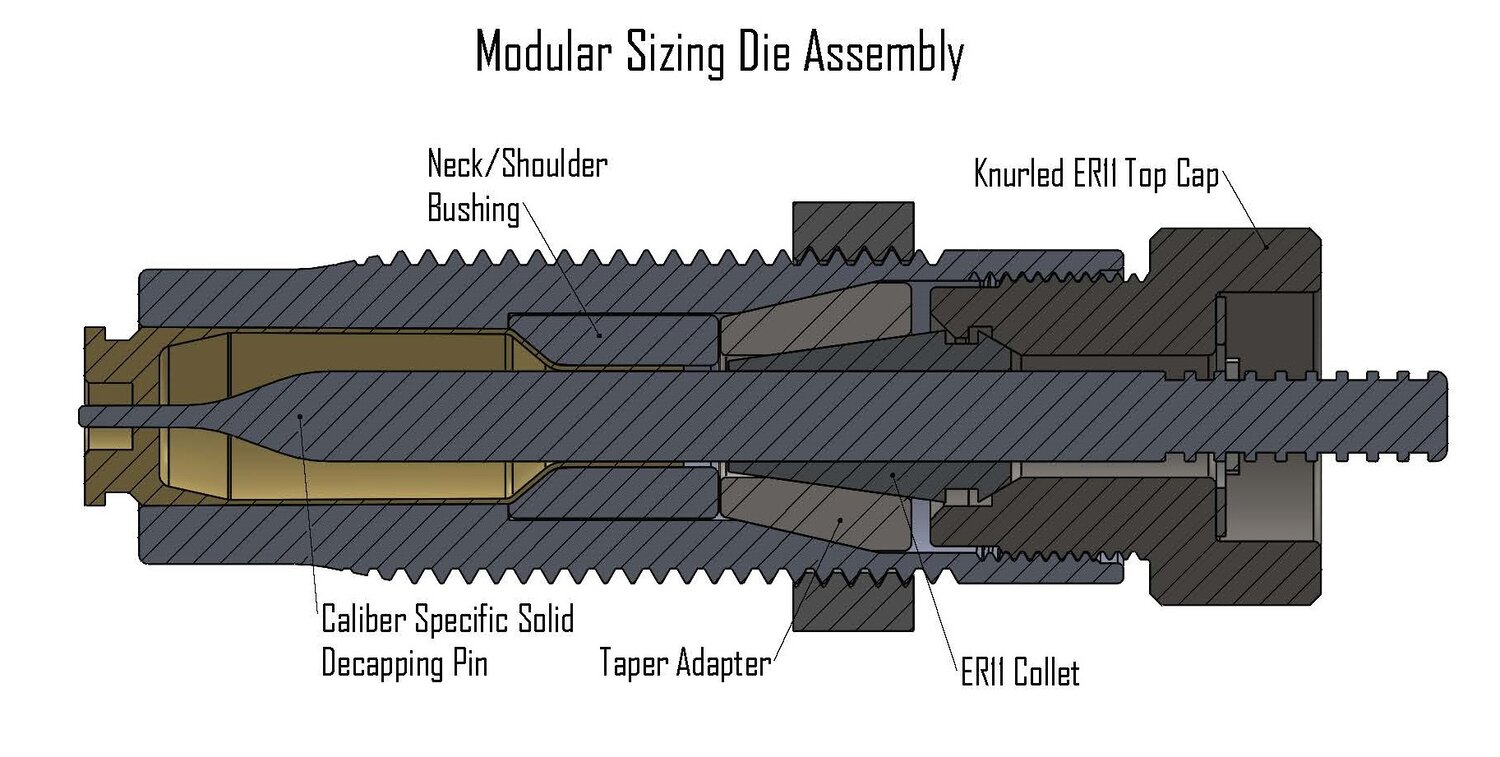 Modular Sizing Die 6.5 Creedmoor | Decapping Expander Mandrel - Alpin ...